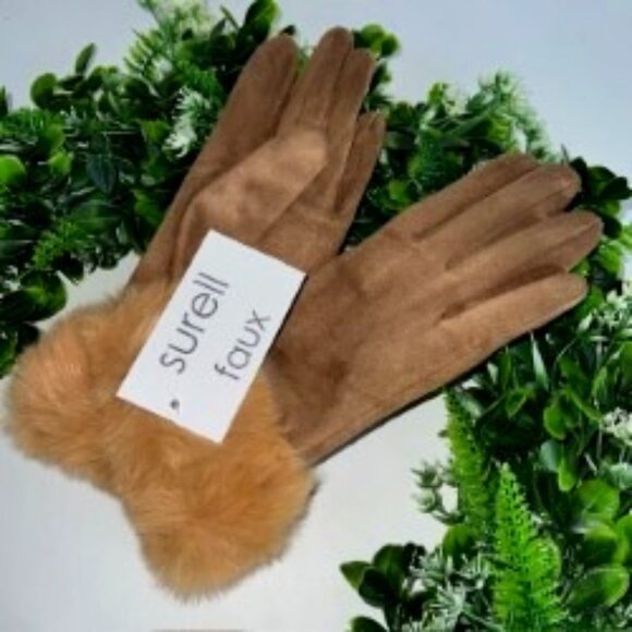 Surell Faux | Accessories | Elegant Ladies Fur Cuffed Gloves | Poshmark